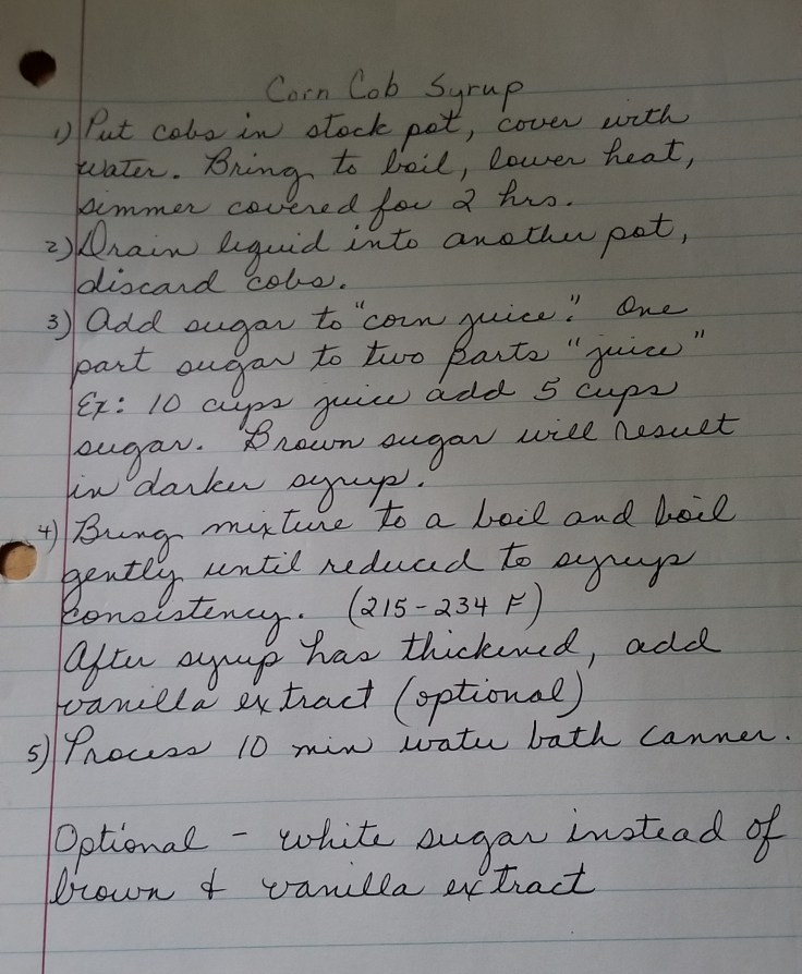 Corn Cob Syrup – Merry Heart Crafts